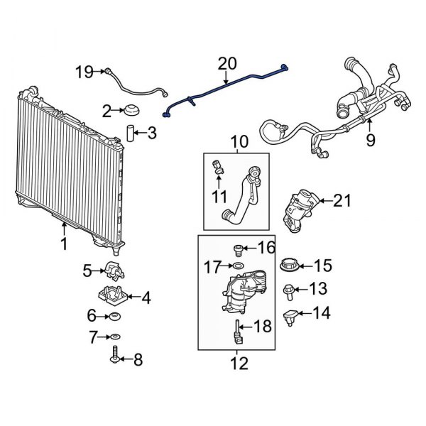 Land Rover OE LR146301 - Engine Coolant Overflow Hose