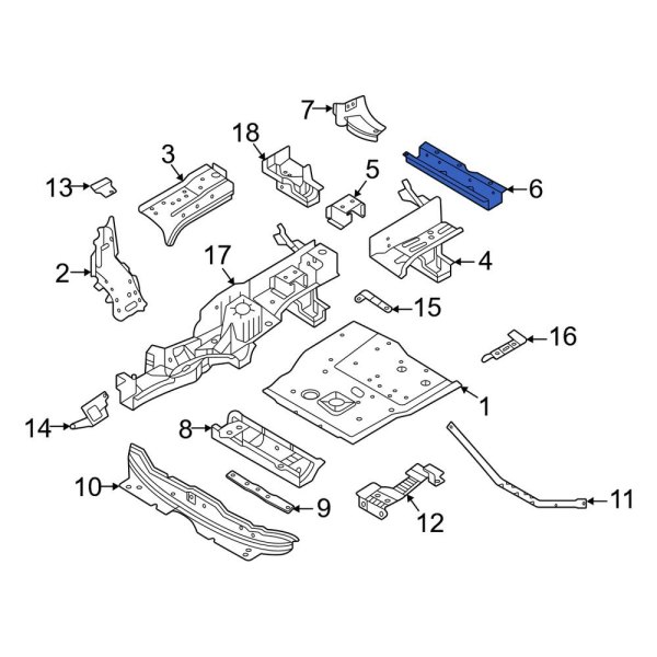 Land Rover OE LR175755 - Rear Floor Pan Crossmember