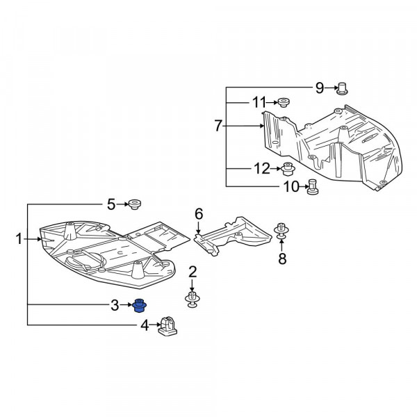 Lexus OE 90561A0002 - Floor Pan Splash Shield Spacer