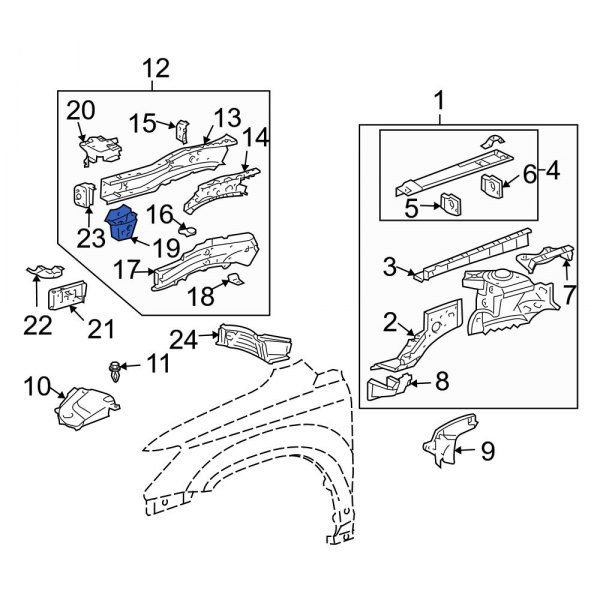 Lexus OE 5710506010 - Front Right Suspension Subframe Reinforcement Bracket