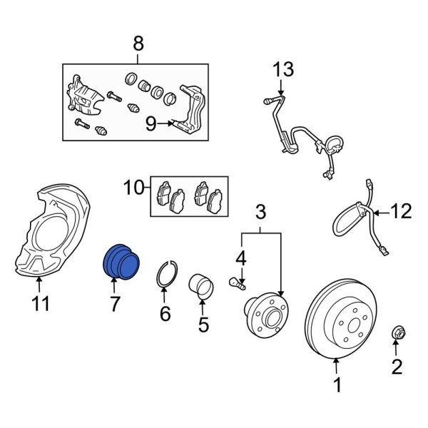 Lexus OE 4324648011 - Front Wheel Bearing Dust Cap