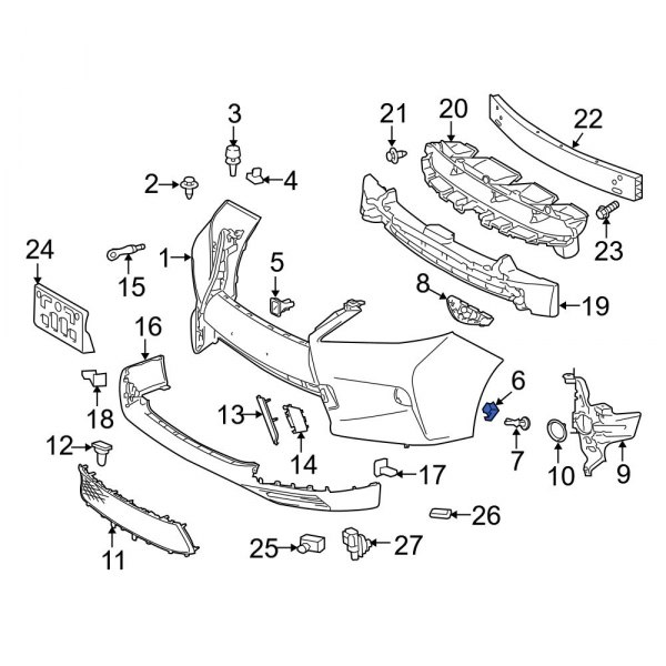 Lexus OE 5387906100 - Front Outer Bumper Cover Retainer