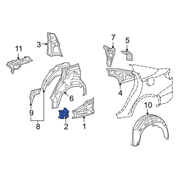 Lexus OE 6143430020 - Left Rocker Panel Brace