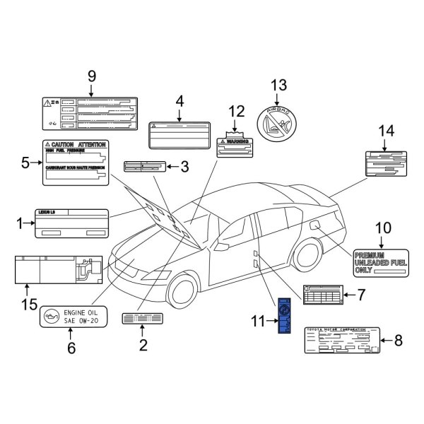 Lexus OE 7459678010 - Air Bag Information Label
