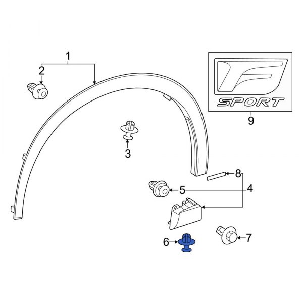 Lexus OE 7586706030 - Fender Protection Film Clip