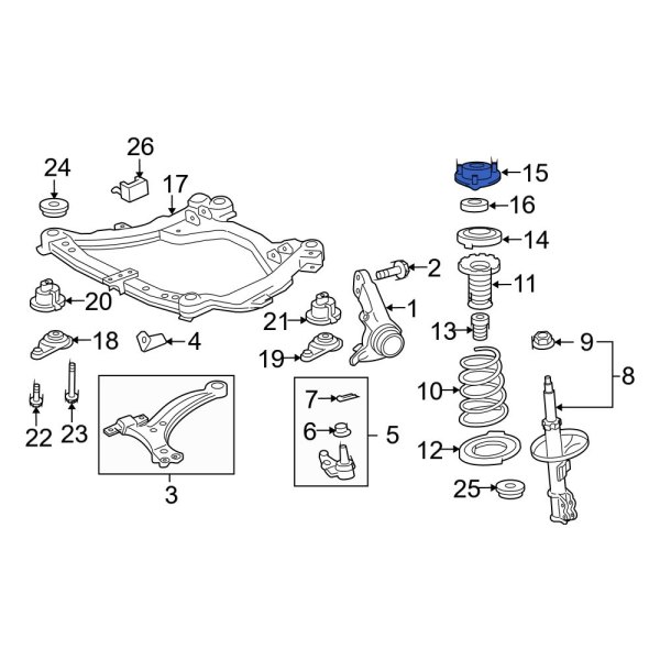 Lexus OE 4860906190 - Front Suspension Strut Mount