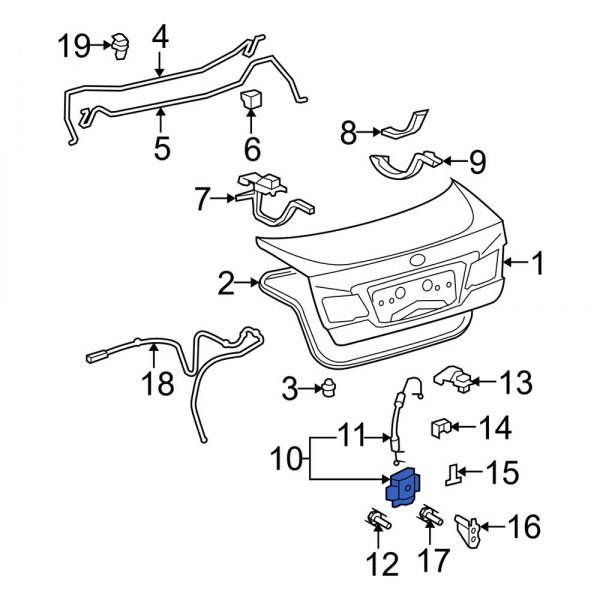 Lexus OE 6460033140 - Rear Deck Lid Latch