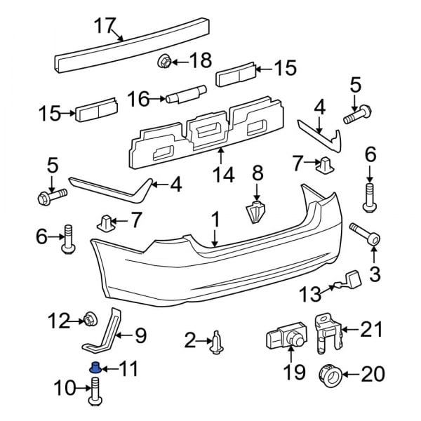 Lexus OE 9008017182 - Rear Lower Bumper Cover Nut