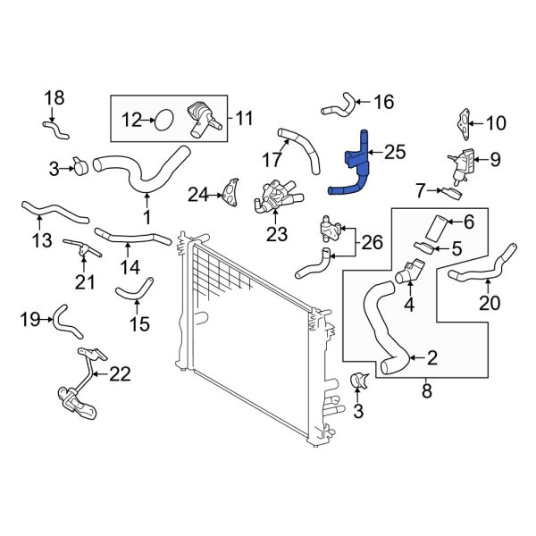 Lexus OE 16207F0010 - Engine Coolant Pipe