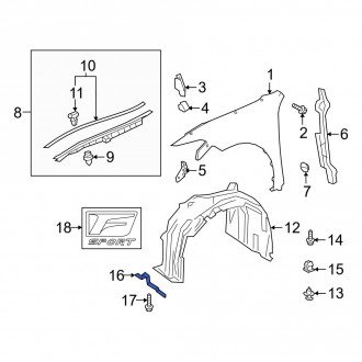 Lexus ES250 Inner Fenders | Wells, Liners, Shields — CARiD.com
