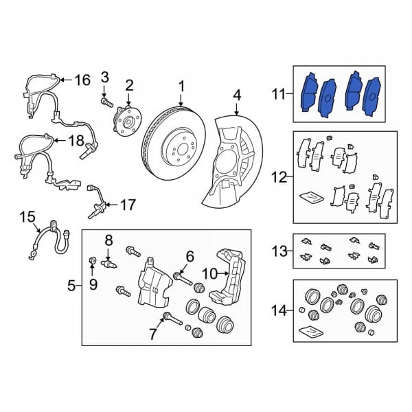 Lexus OE 044650E060 - Front Disc Brake Pad Set