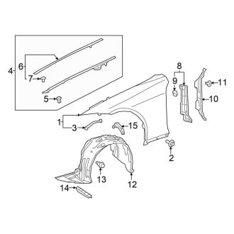 2025 Lexus LC500 Fender Support Braces & Hardware | CARiD