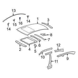 Lexus GS450h Roof Hardware | Clips, Screws — CARiD.com