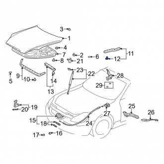 Lexus GS350 Replacement Hood Hardware — CARiD.com
