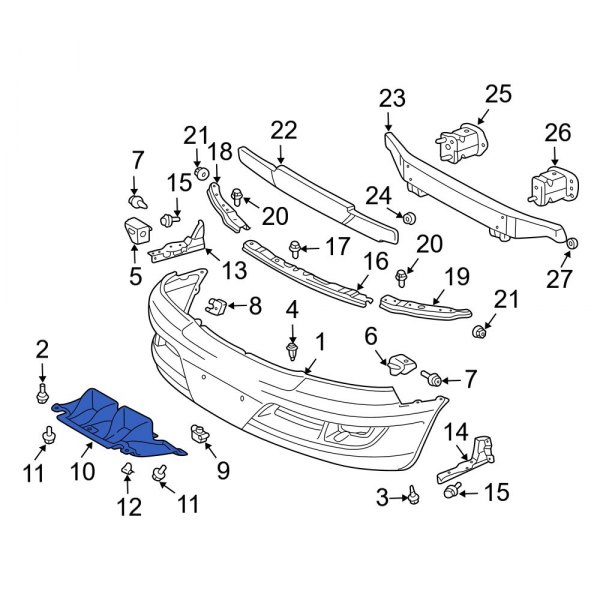 Lexus OE 5212960010 - Front Radiator Support Splash Shield