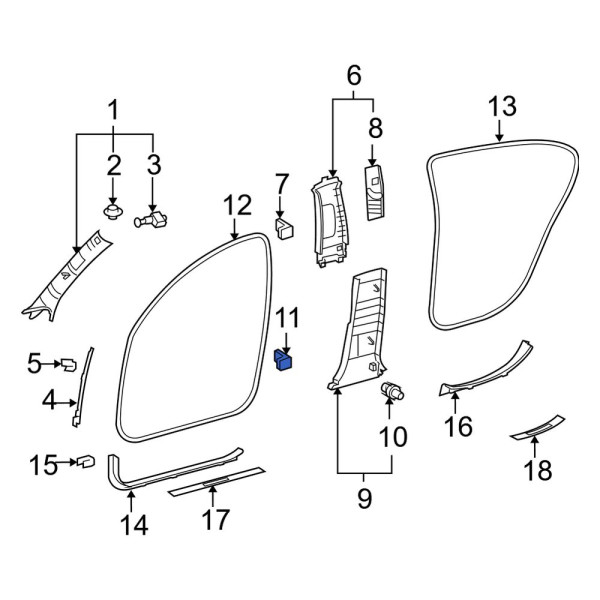 Lexus OE 9046710167 - Center Liftgate Trim Panel Clip