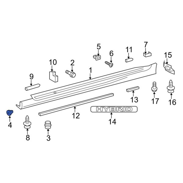 Lexus OE 90189A0008 - Wheel Arch Molding Grommet