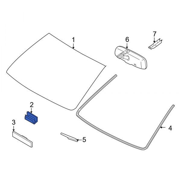 Lexus OE 5611530100 - Front Upper Windshield Stopper