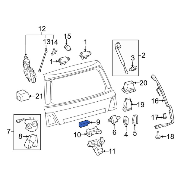 Lexus OE 8484028040 - Rear Liftgate Latch Release Switch