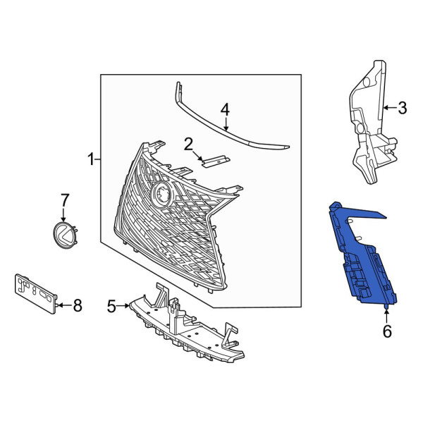 Lexus OE 5311360250 - Front Left Inner Grille