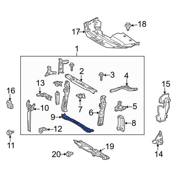 Lexus OE 5321812901 - Front Radiator Support Tie Bar