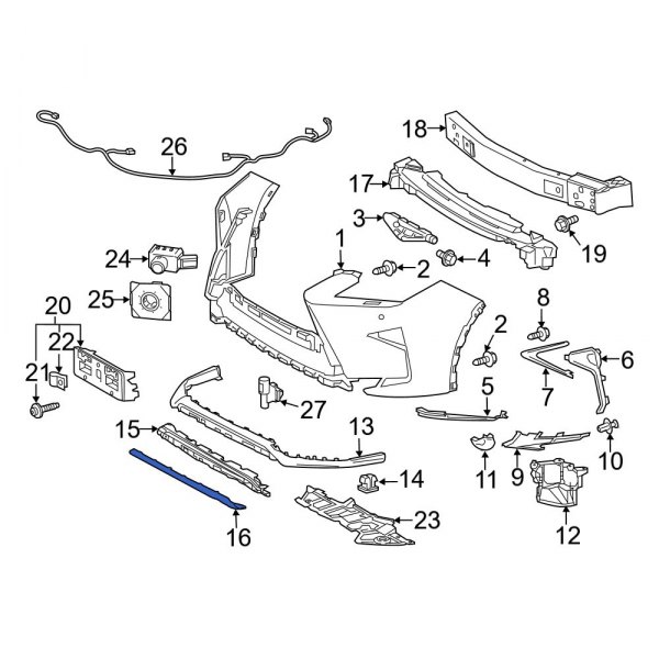 Lexus OE 531220E070 - Front Lower Bumper Trim