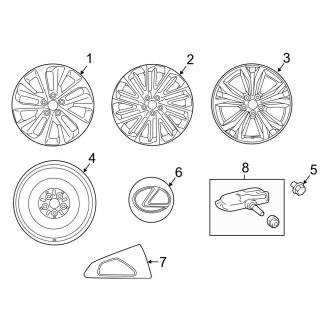 2022 Lexus RX350 OEM Wheels | Original Steel & Alloy Wheels — CARiD.com