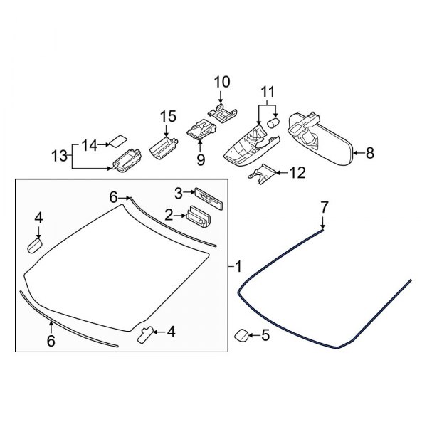 Lexus OE 5611750130 - Front Upper Windshield Seal