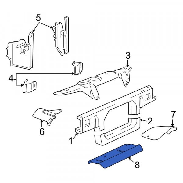 Lincoln OE 3W1Z8327AA - Front Center Radiator Support Air Deflector