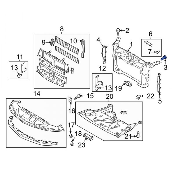 Lincoln OE AE9Z8A193A - Front Upper Radiator Support Bracket