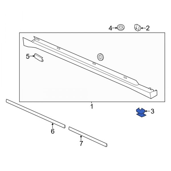 Lincoln OE W716350S300 - Rocker Panel Molding Clip