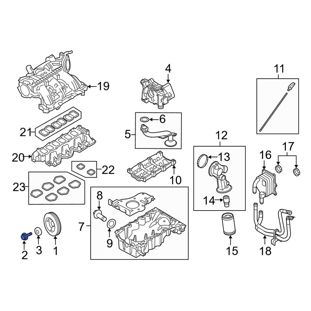 Lincoln OE HL3Z6A340A - Engine Crankshaft Pulley Bolt