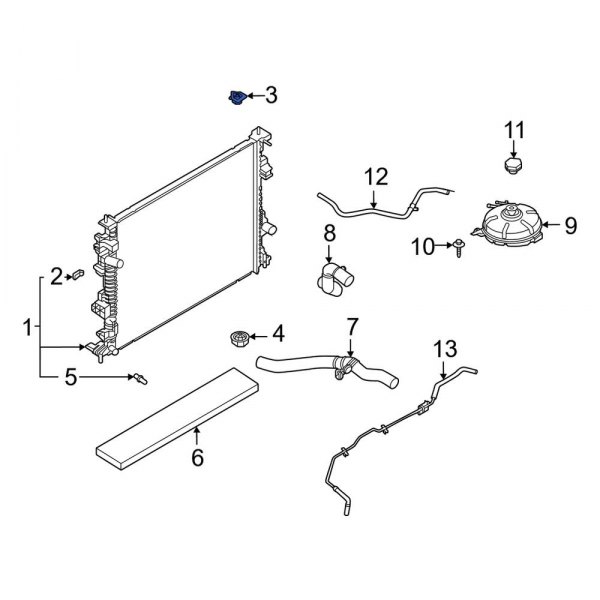 Lincoln OE LX6Z8125A - Upper Radiator Insulator