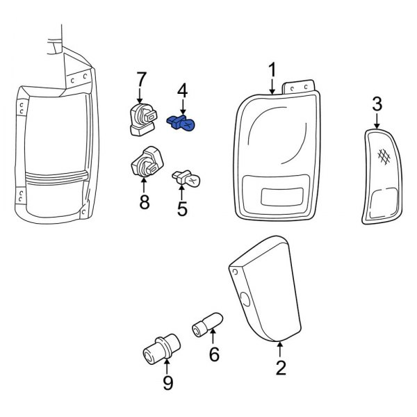 Lincoln OE F4CZ13466A - Rear Brake Light Bulb