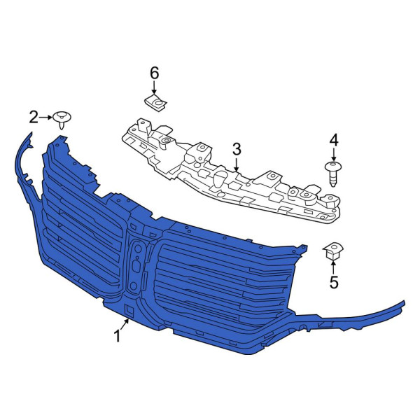 Lincoln OE FL7Z8200AA - Front Upper Grille