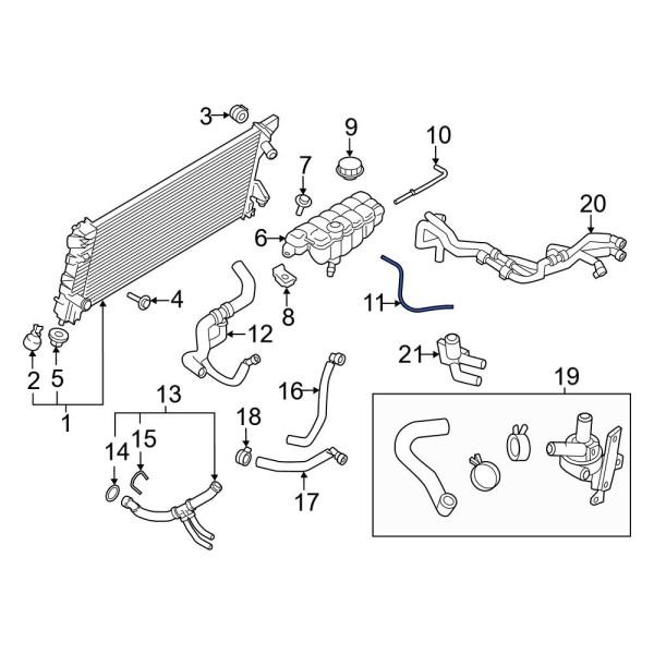 Lincoln OE FL3Z8075A - Engine Coolant Overflow Hose