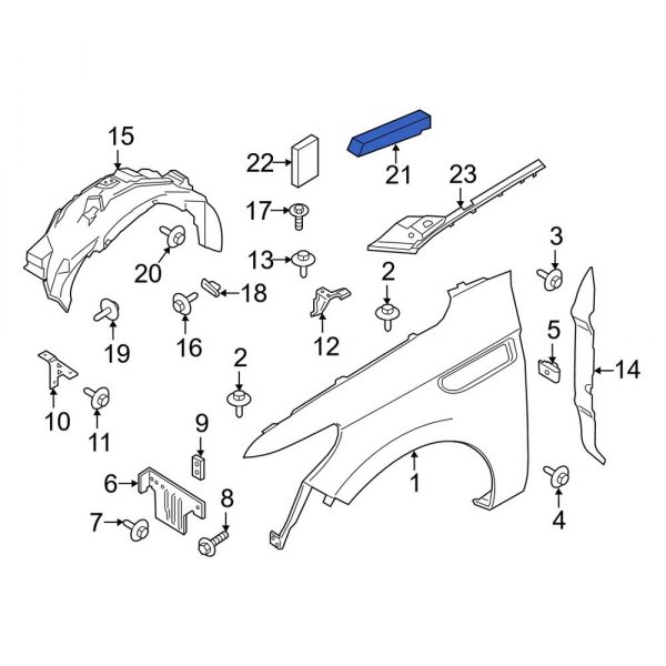 Lincoln OE JL1Z16B280A - Front Upper Fender Insulator