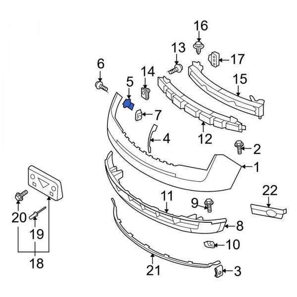 Lincoln OE 7A1Z17E814A - Front Right Bumper Cover Reinforcement