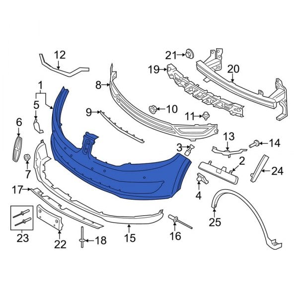 Lincoln OE FA1Z17757APTM - Front Upper Bumper Cover