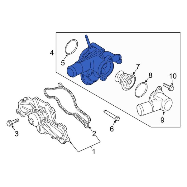 Lincoln OE AT4Z8A586C - Engine Coolant Thermostat Kit