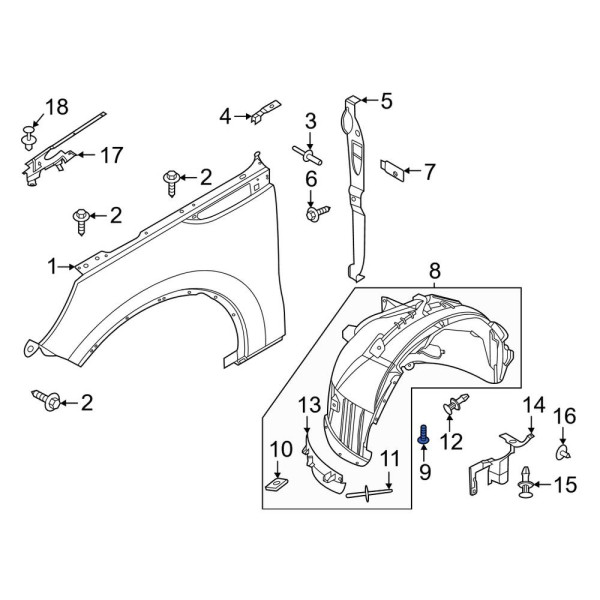 Lincoln OE W715060S450B - Fender Liner Screw