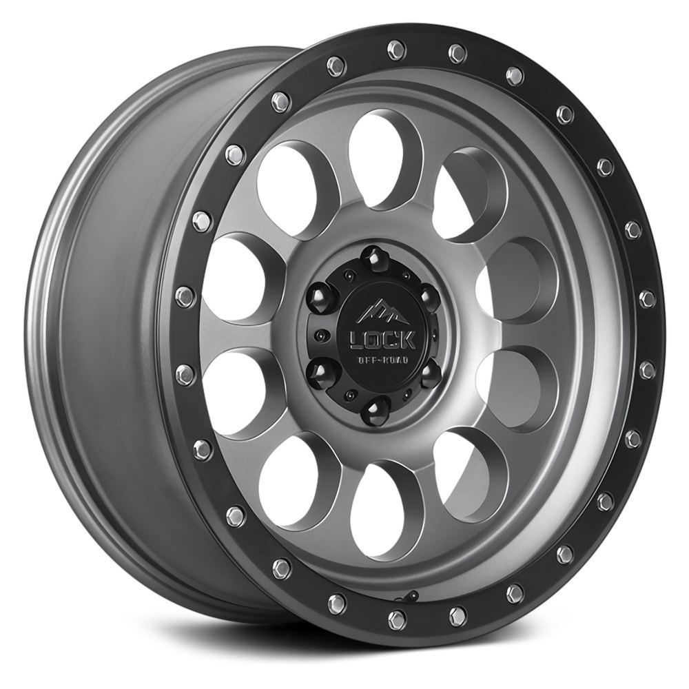 LOCK OFF-ROAD® 50CAL Wheels - Matte Gray with Black Ring Rims