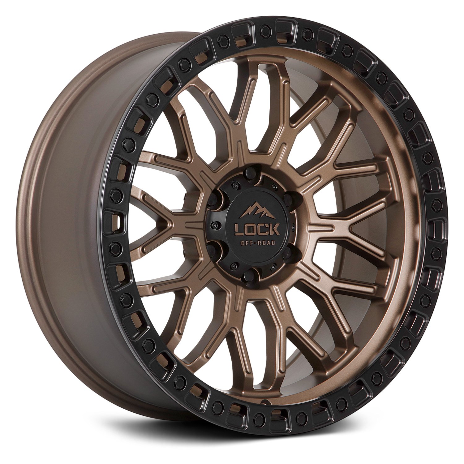 LOCK OFF-ROAD® COMBAT Wheels - Matte Bronze with Black Ring Rims