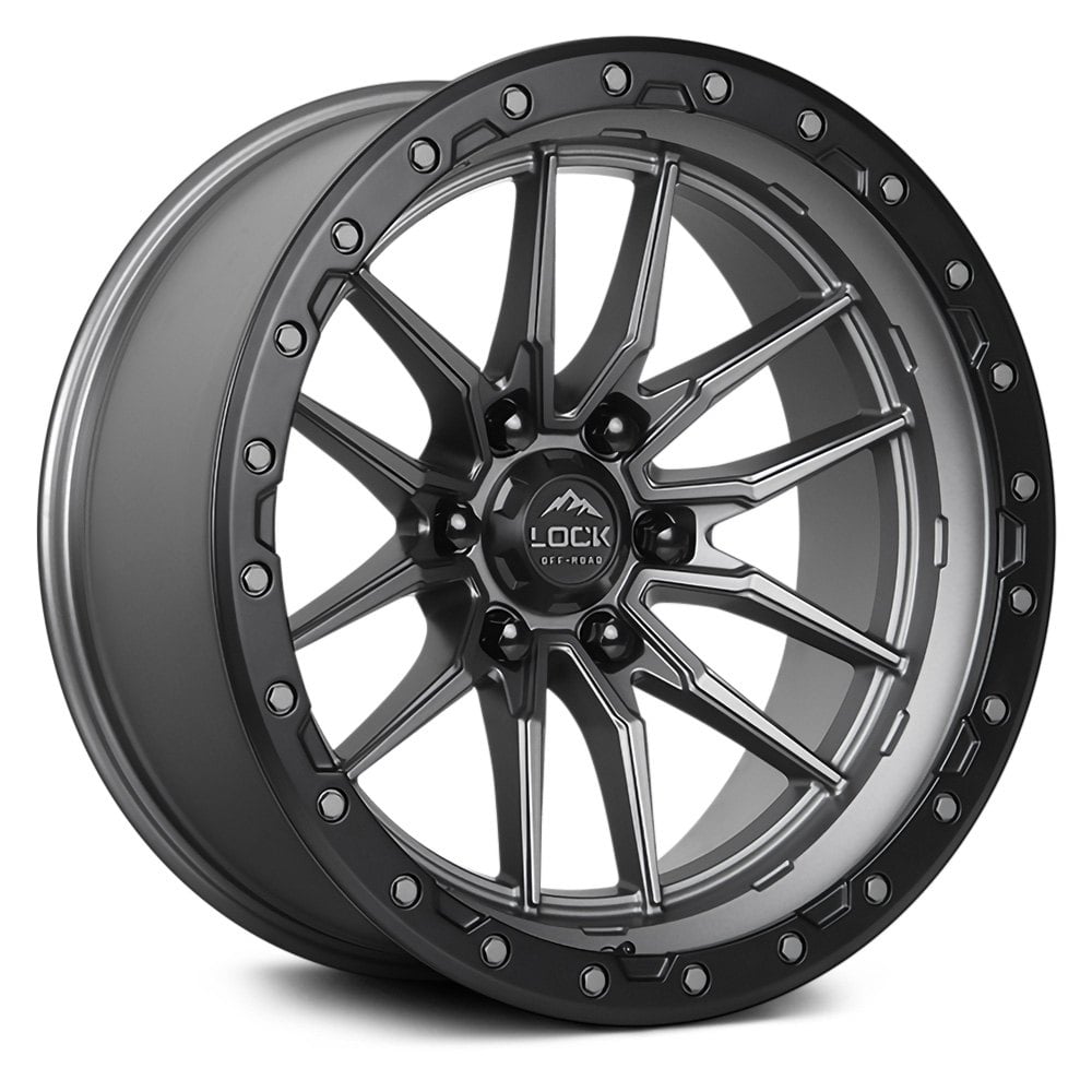 LOCK OFF-ROAD® KRAWLER Wheels - Matte Gray with Black Ring Rims
