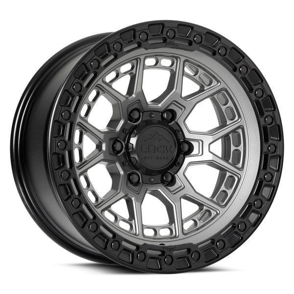 LOCK OFF-ROAD® COMMANDO Wheels - Matte Gray with Black Ring Rims ...