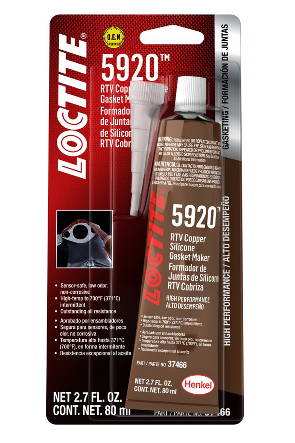Loctite® 491984 - 5920 RTV Copper Silicone Sealant