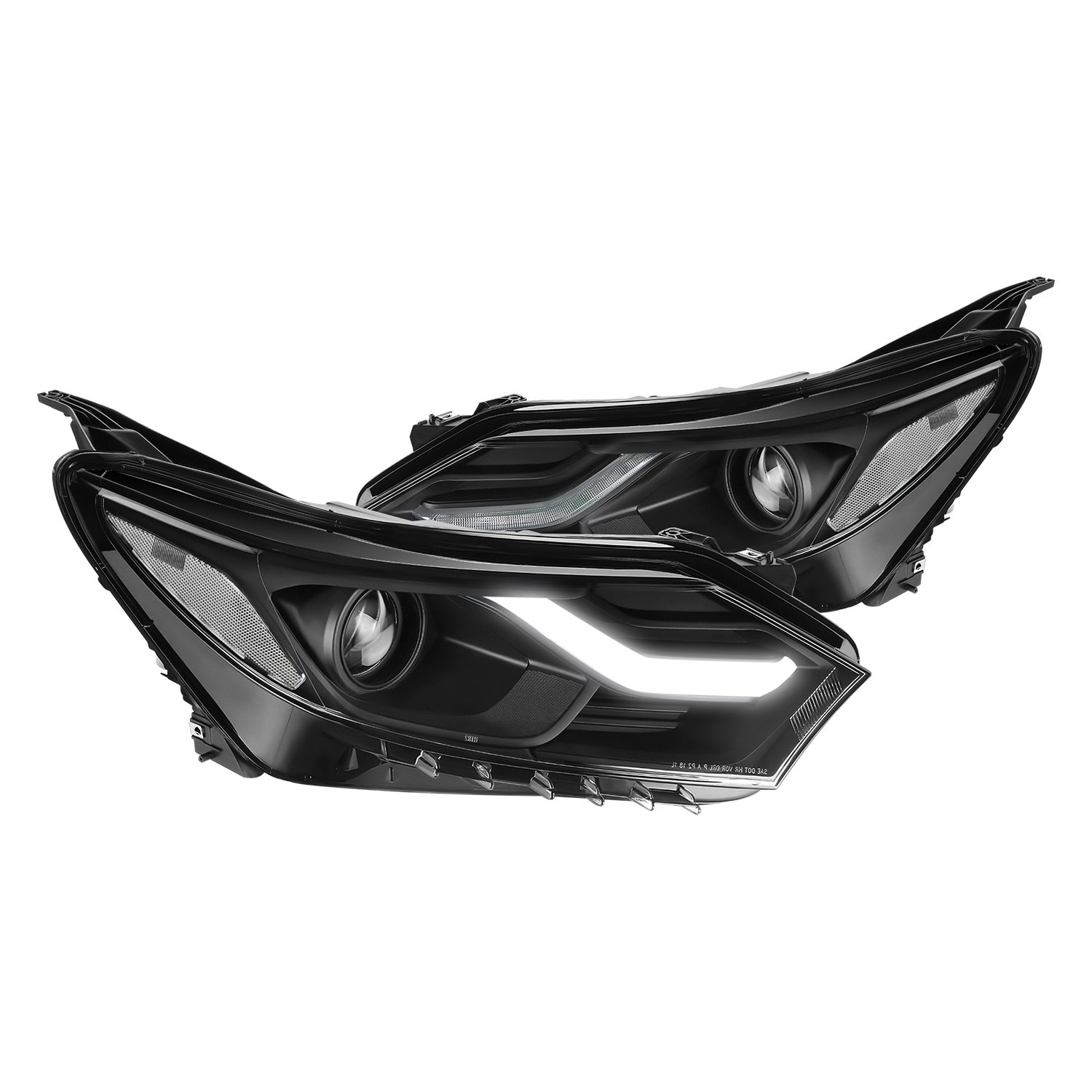 Lumen® 88-1002003 - Black LED DRL Bar Projector Headlights