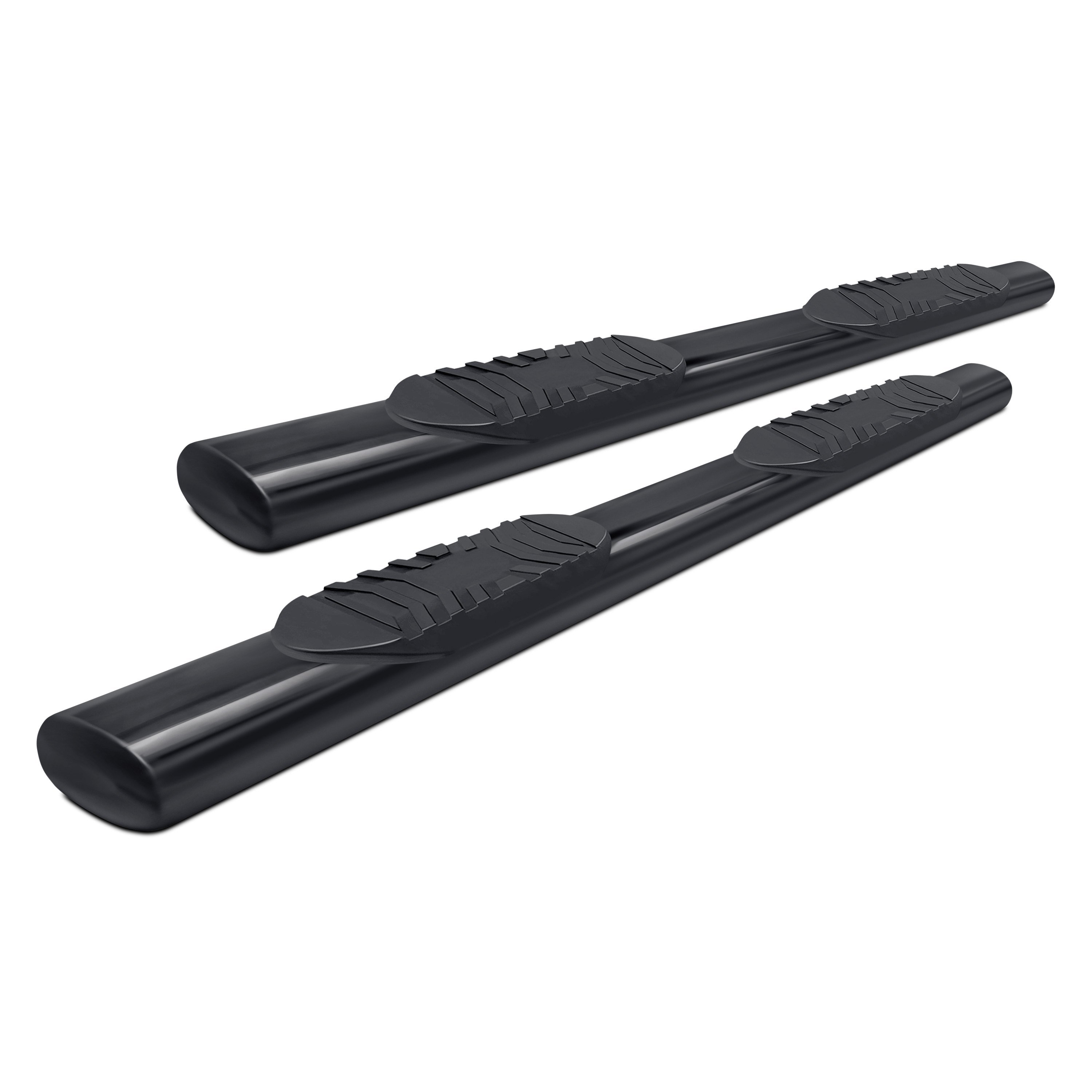 Lund® 24093007 - 5" Cab Length Black Oval Straight Tube Steps