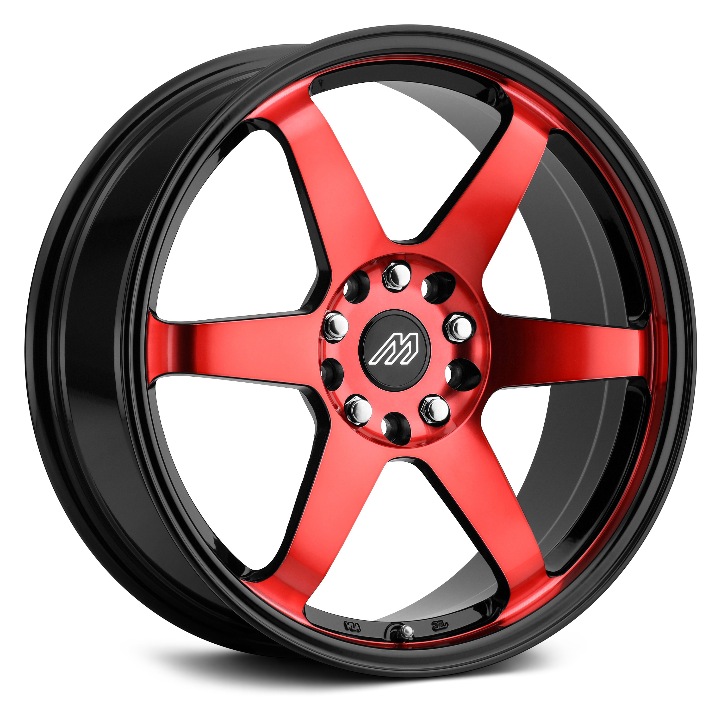 MACH PERFORMANCE® MP60 Wheels - Gloss Black with Red Face Rims