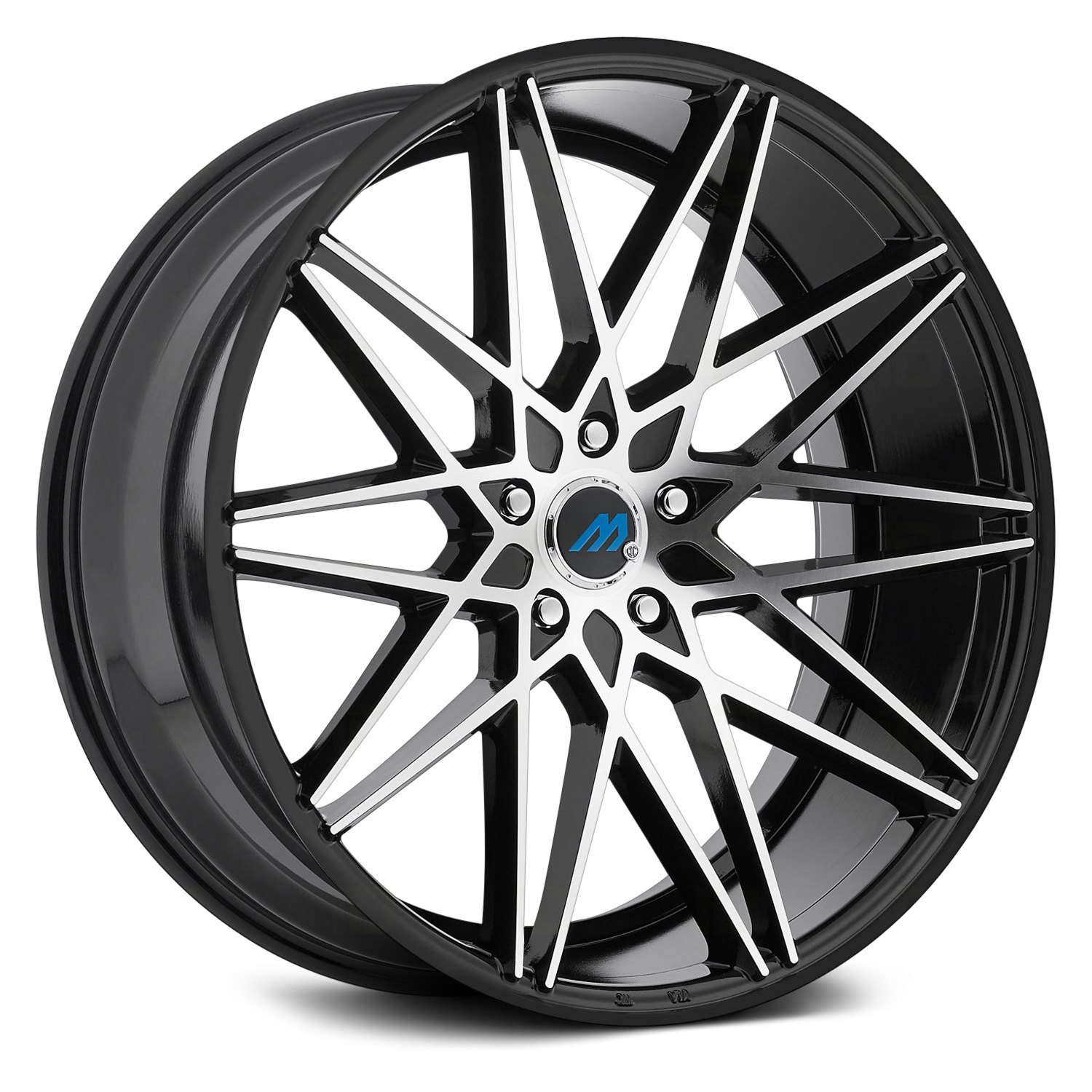 MACH® ME20 Wheels - Gloss Black with Machined Face and Undercut Rims